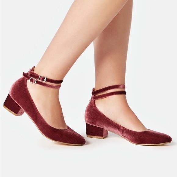 JustFab | Shoes | Justfab Mauve Pasha Double Ankle Strap Block Heel ...